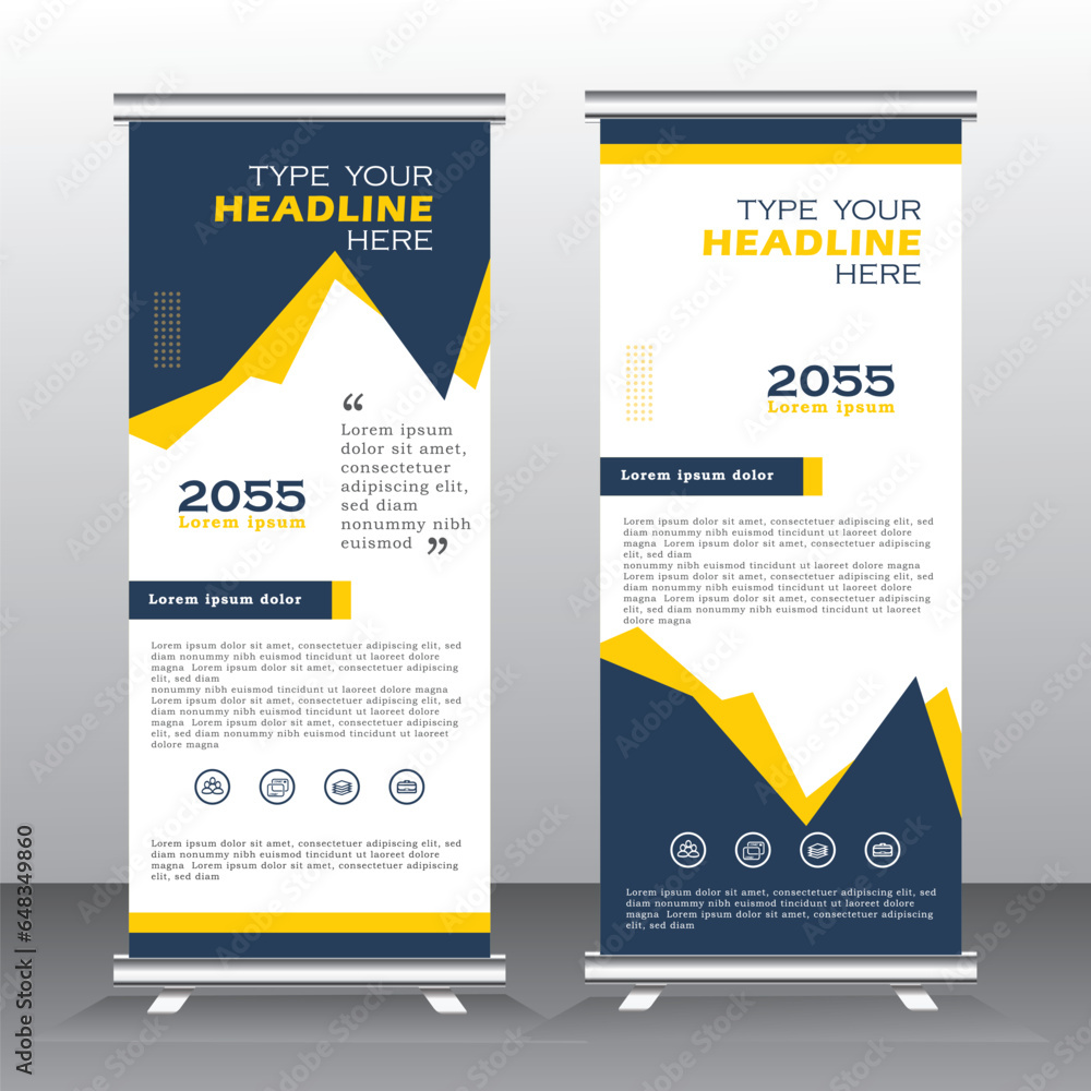 Roll up banner vertical template design, for brochure, business, flyer ...