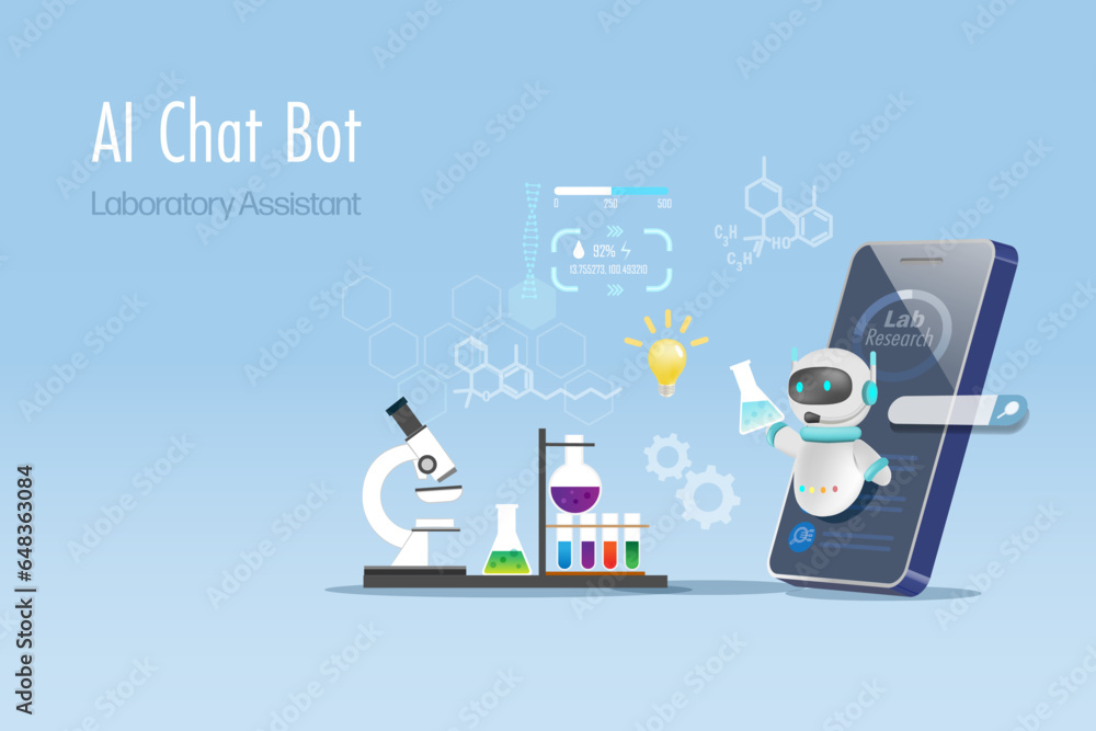 AI Artificial Intelligence robot online experiment in laboratory ...