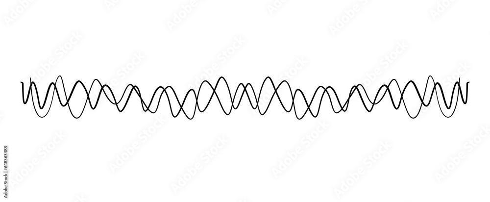 wavy horizontal lines. Marker hand-drawn line border set and scribble ...
