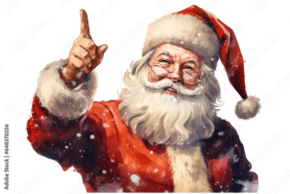 santa with finger aside nose making magic vintage illustration isolated ...