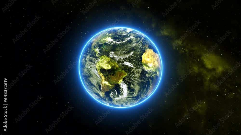 Vidéo Stock Animation Background Planet Earth is Spinning ,Shine light ...