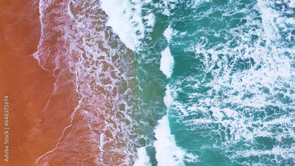 Waves sea water surface High quality video Bird's eye view, Drone top ...