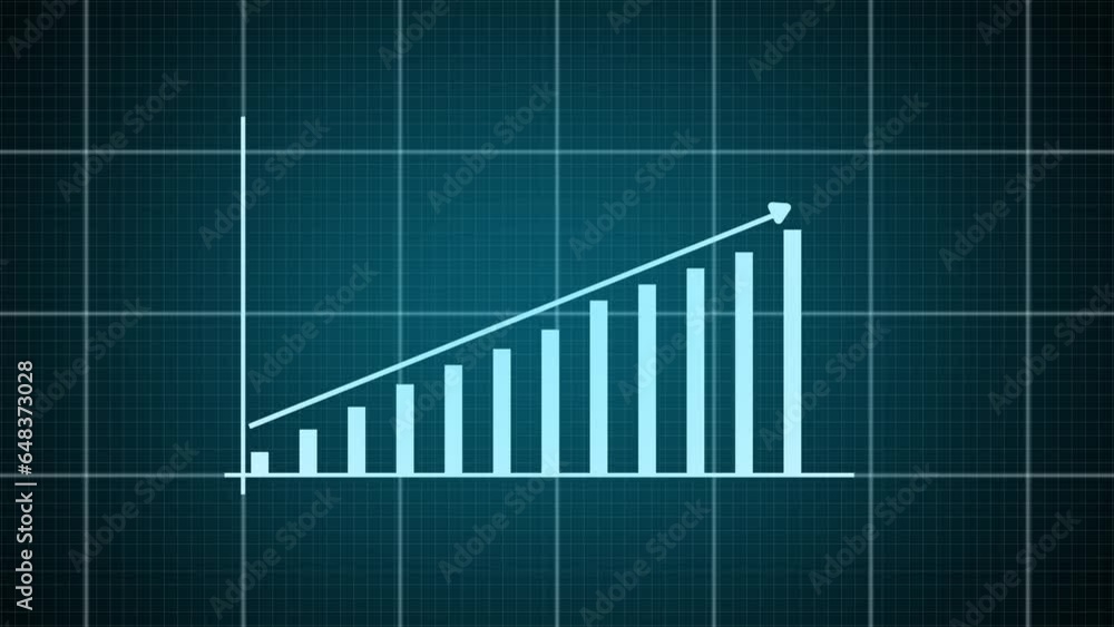 Business graph chart bar growth report animation arrow growth business ...