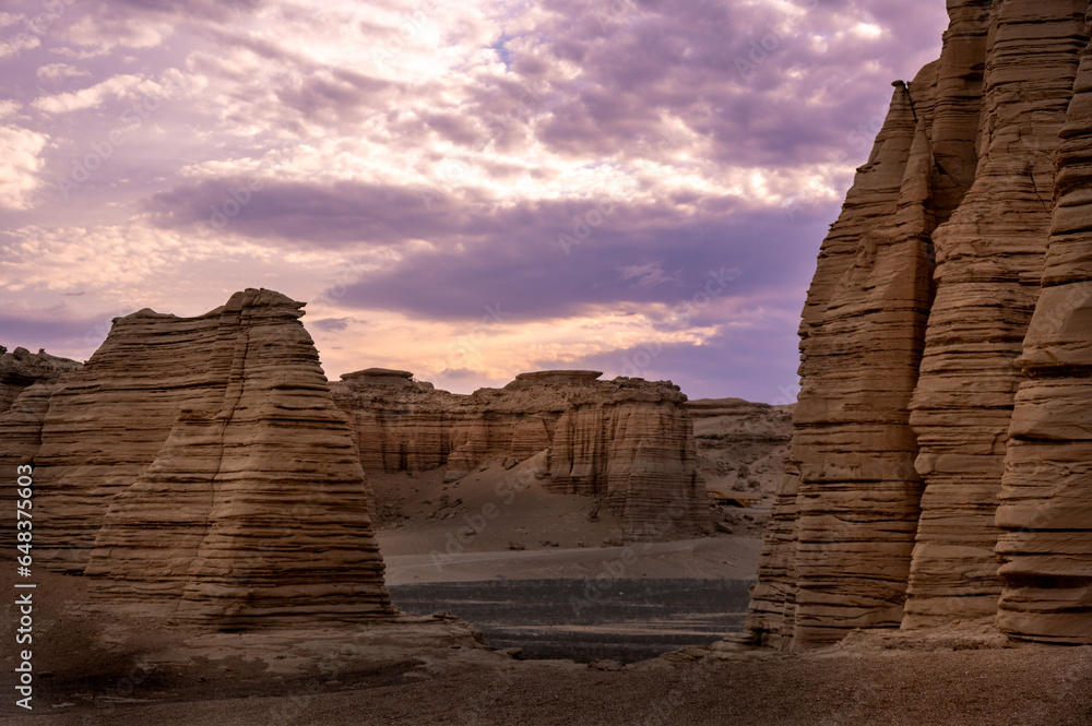 texture of the sand, Yardang landform (formed by wind erosion) Stock ...