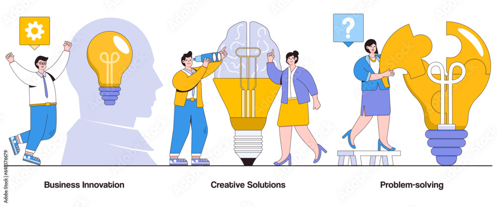 Business innovation, creative solutions, problem-solving concept with ...