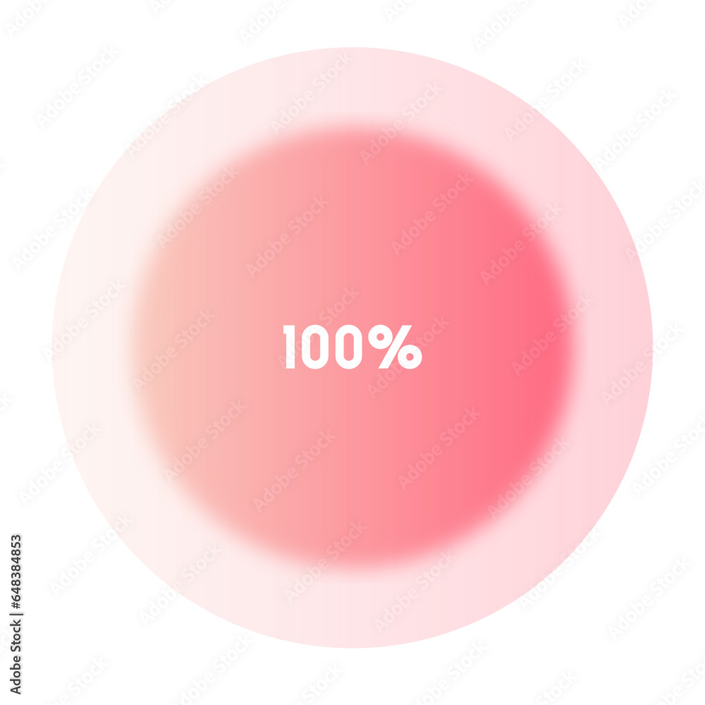100% Pie Chart Glassmorphism UI Icon Sign and Symbol Design Illustrator ...