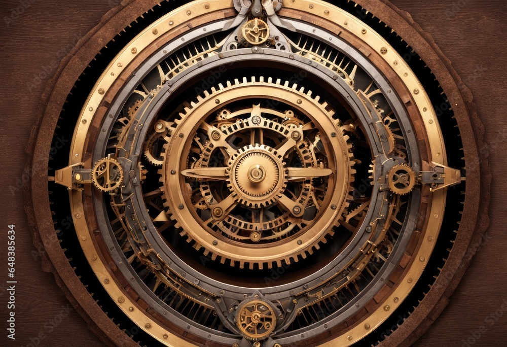 a steampunk-style time machine with intricate gears and levers Stock ...