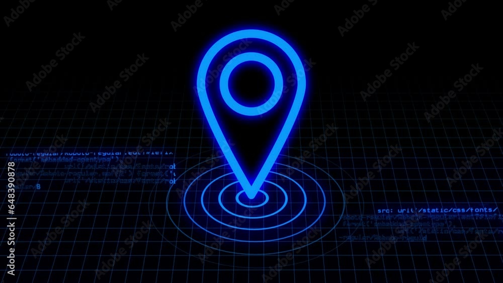 GPS location pointer animated icon.Location mark, map point appearing ...