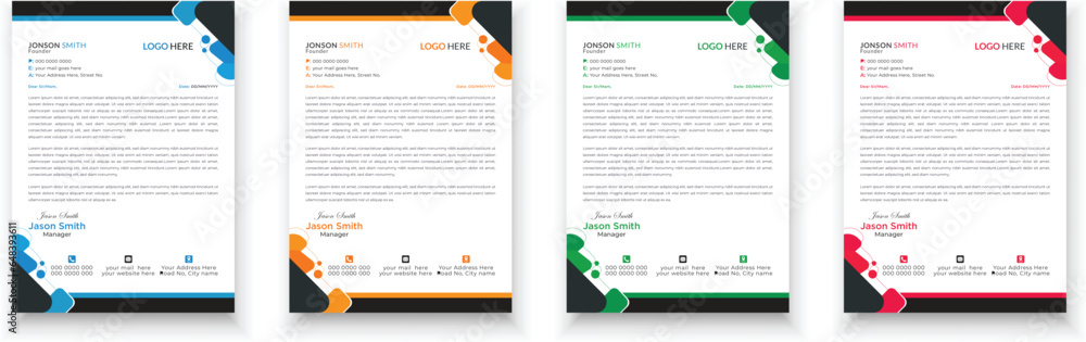 Modern & Creative Corporate Business style letterhead design bundle for ...