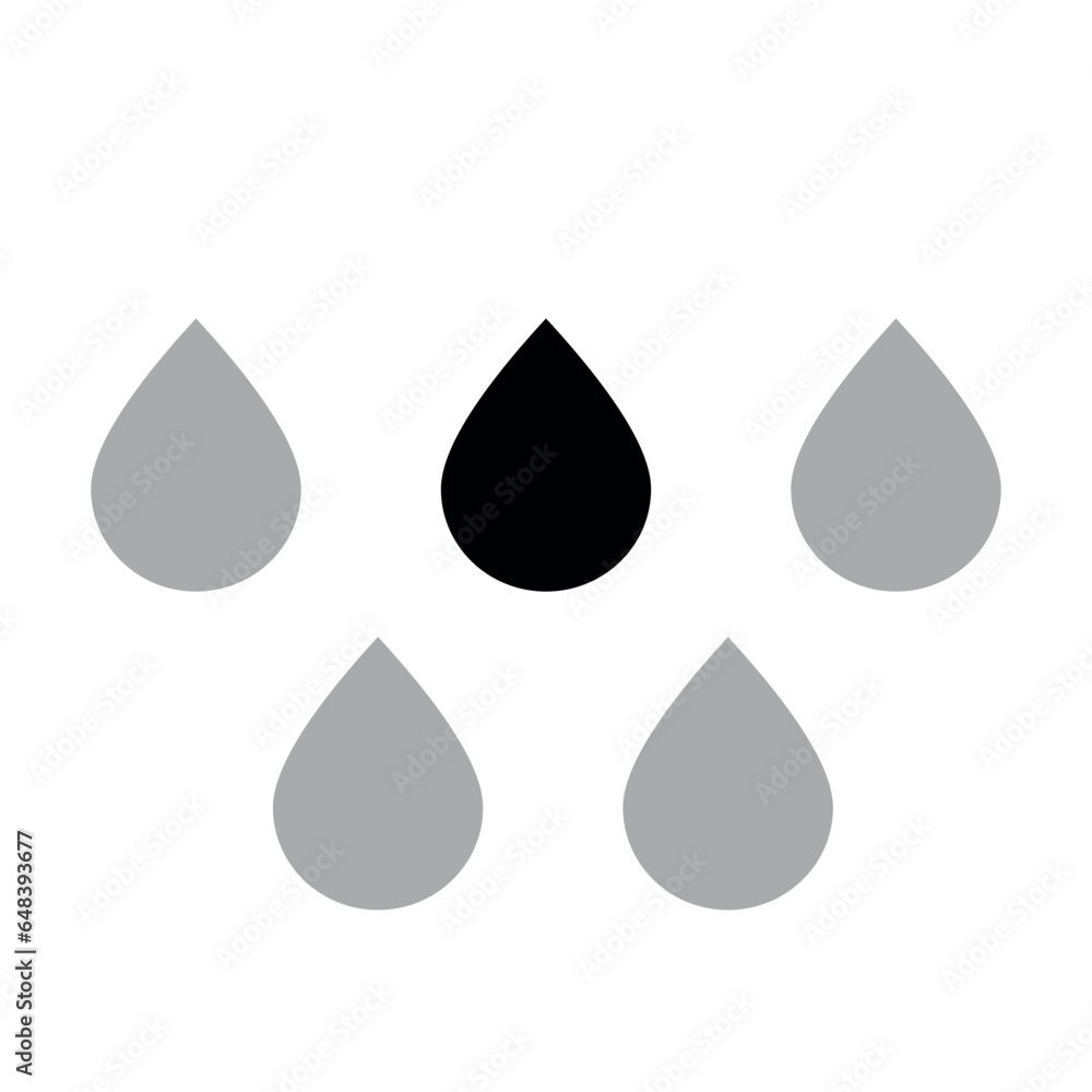Raindrops icon, Weather symbol, Rainy weather illustration ...