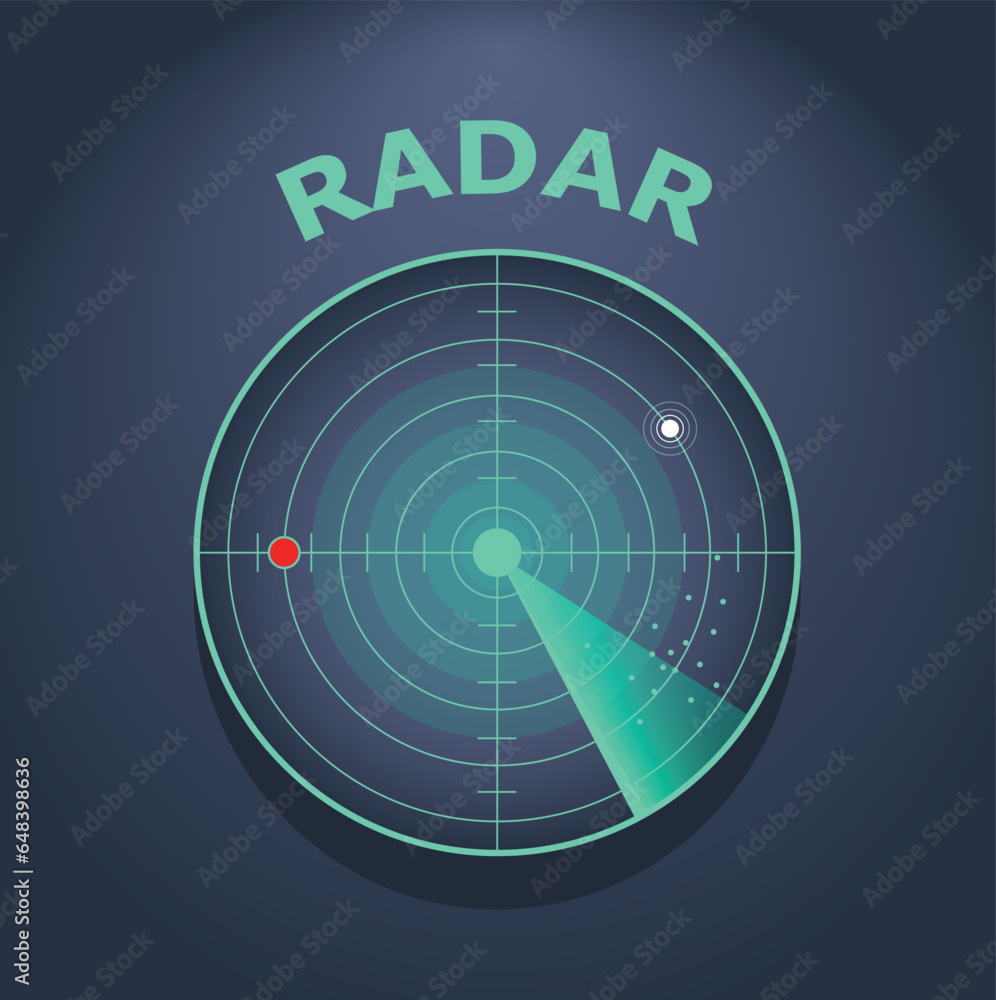 Radar signals catching enemies or threats in its location. Scanning ...