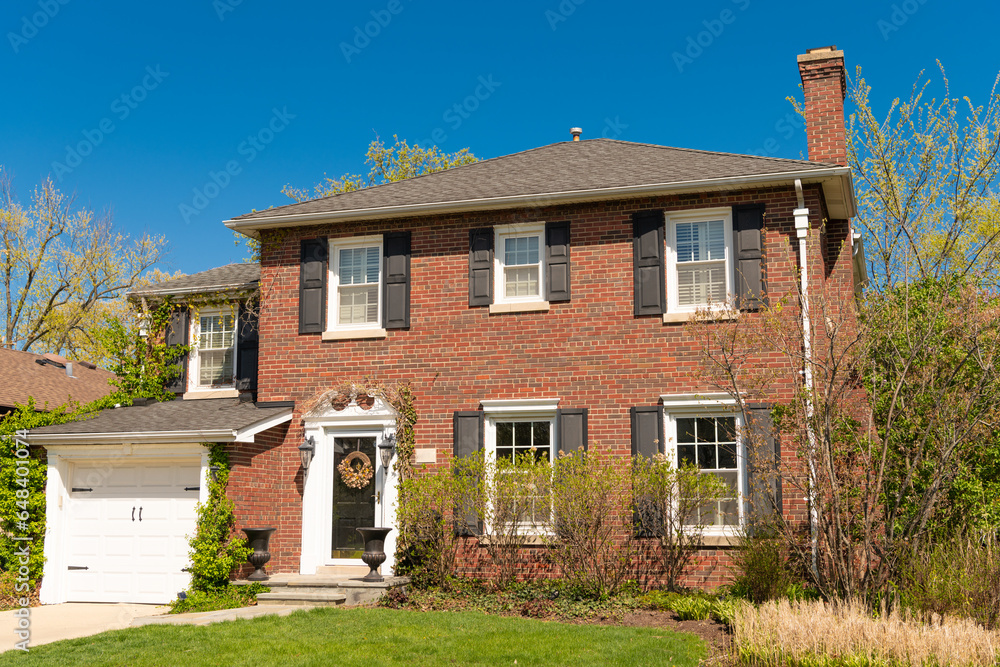 neighborhood house architecture. modern cottage house. property in ...