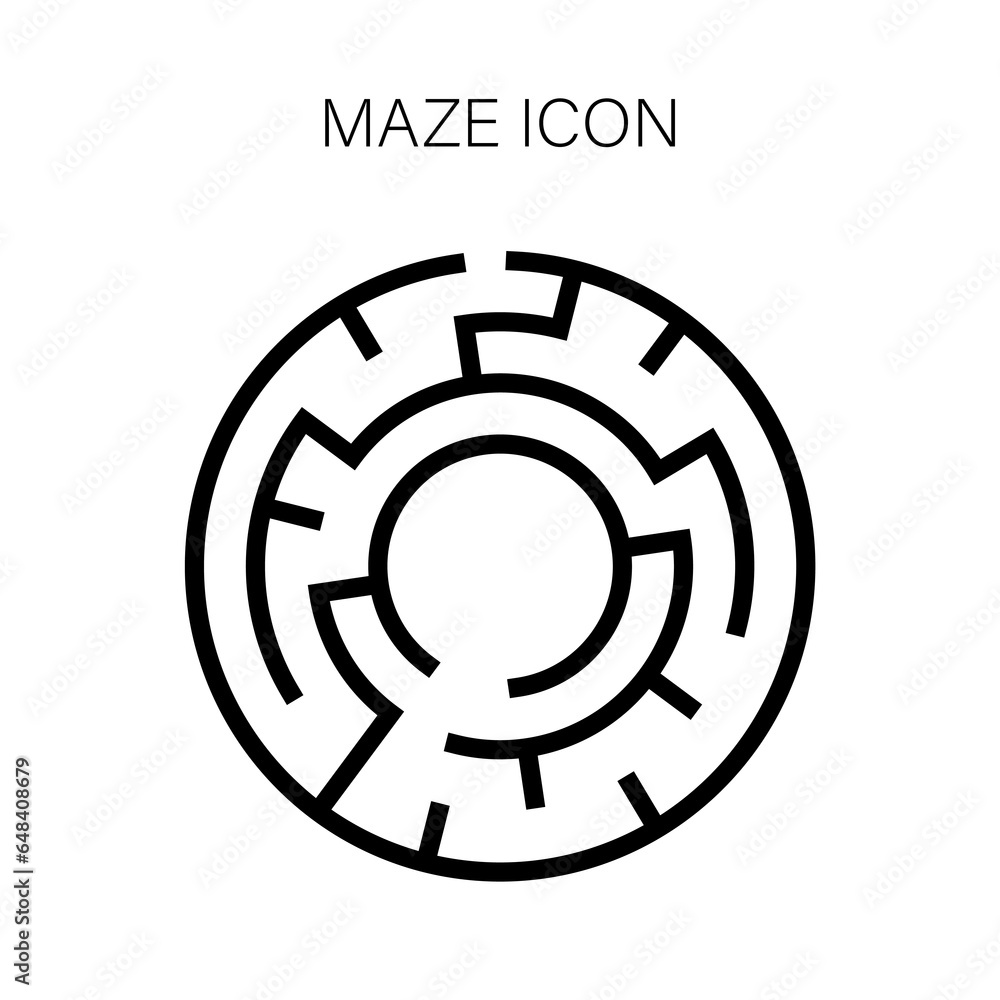 Labyrinth outline icon. line black labyrinth icon, simple element from ...