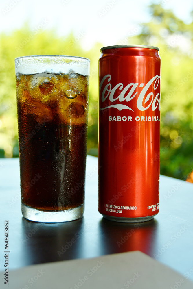 GUATEMALA, GUATEMALA - 19 DE NOVIEMBRE, 2022: Coca Cola en Lata, bebida ...