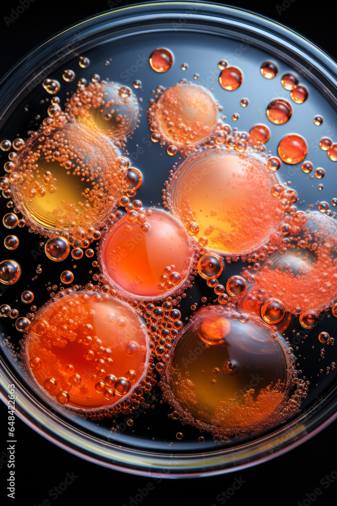 Microscopic image of yeast cells fermenting in a wine sample isolated ...