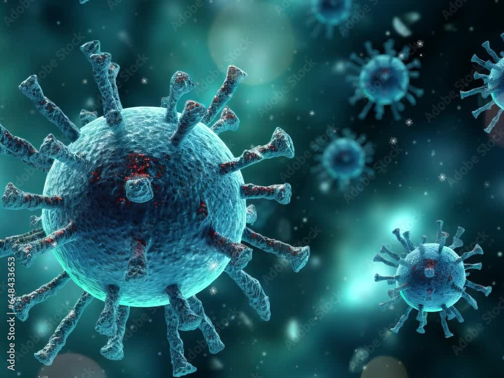 Antibodies attack and destroy the coronavirus. Close-up of dissolving ...