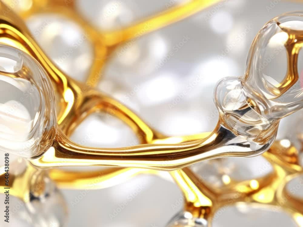 3D animation molecule structure. Scientific medical background with ...