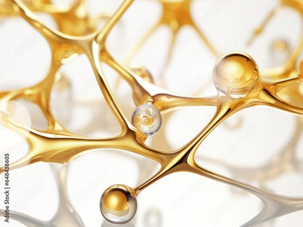 3D animation molecule structure. Scientific medical background with ...