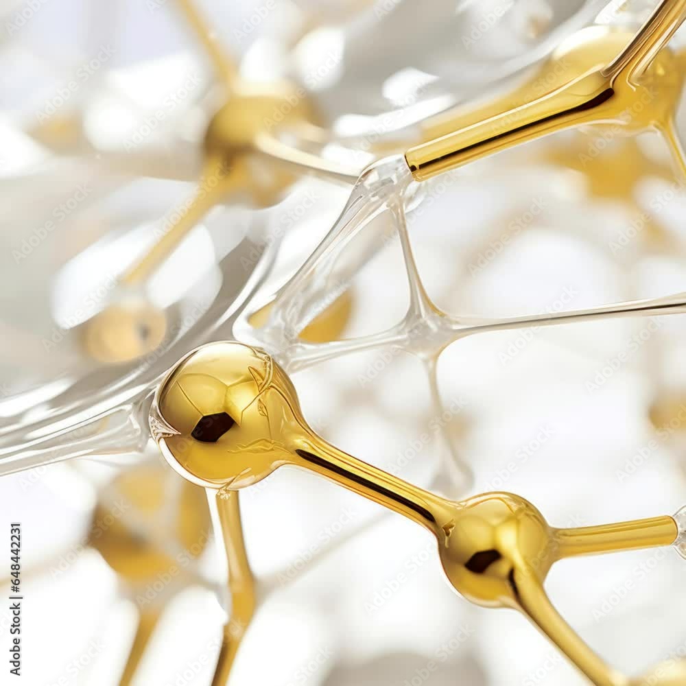 3D animation molecule structure. Scientific medical background with ...