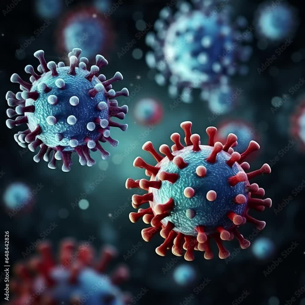 Antibodies attack and destroy the coronavirus. Close-up of dissolving ...