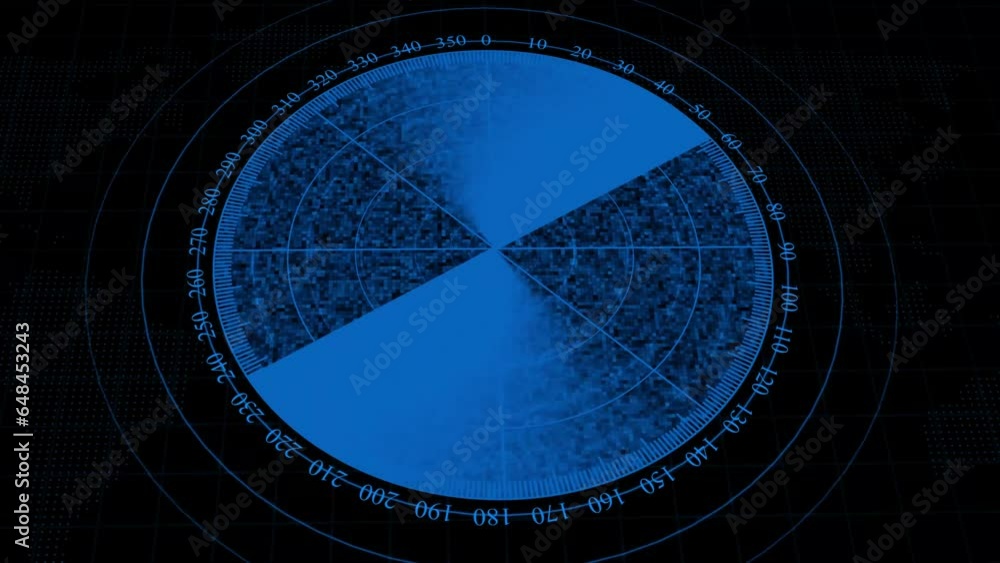 Scanning radar screen on world map Green color digital technology radar ...