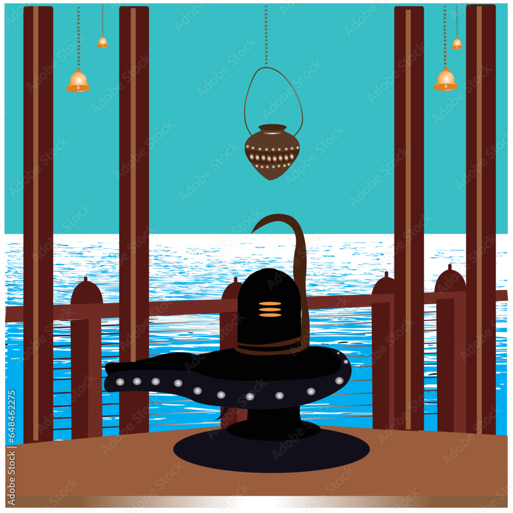 Vector illustration of Indian Lord Shiva's Shivling, for prayer by ...