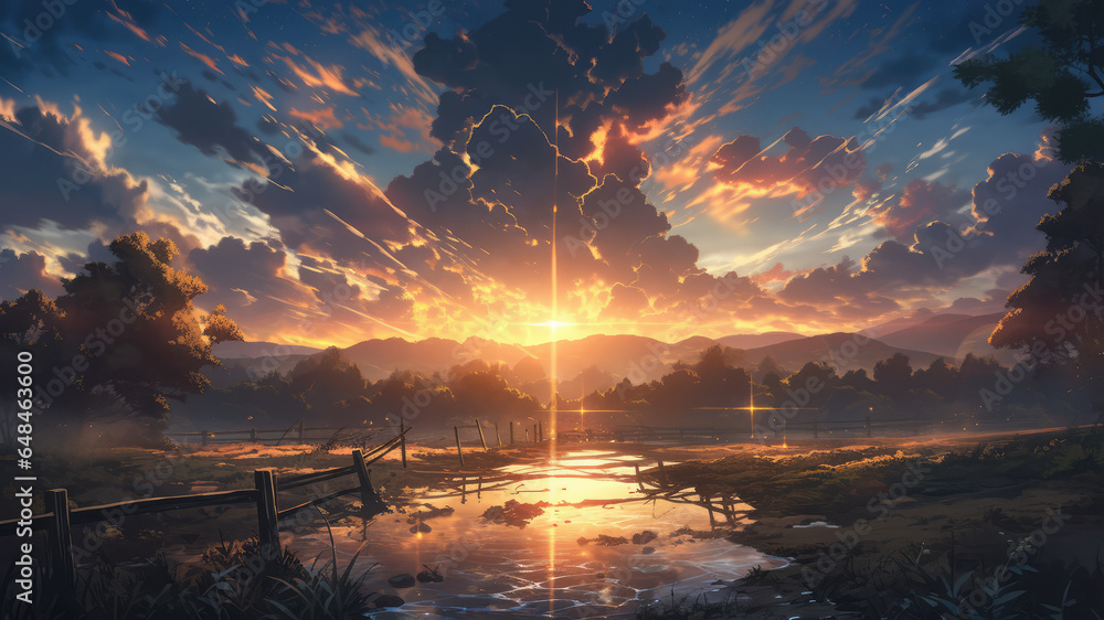 Beautiful anime cinematic photo from a colorful fantasy movie ...