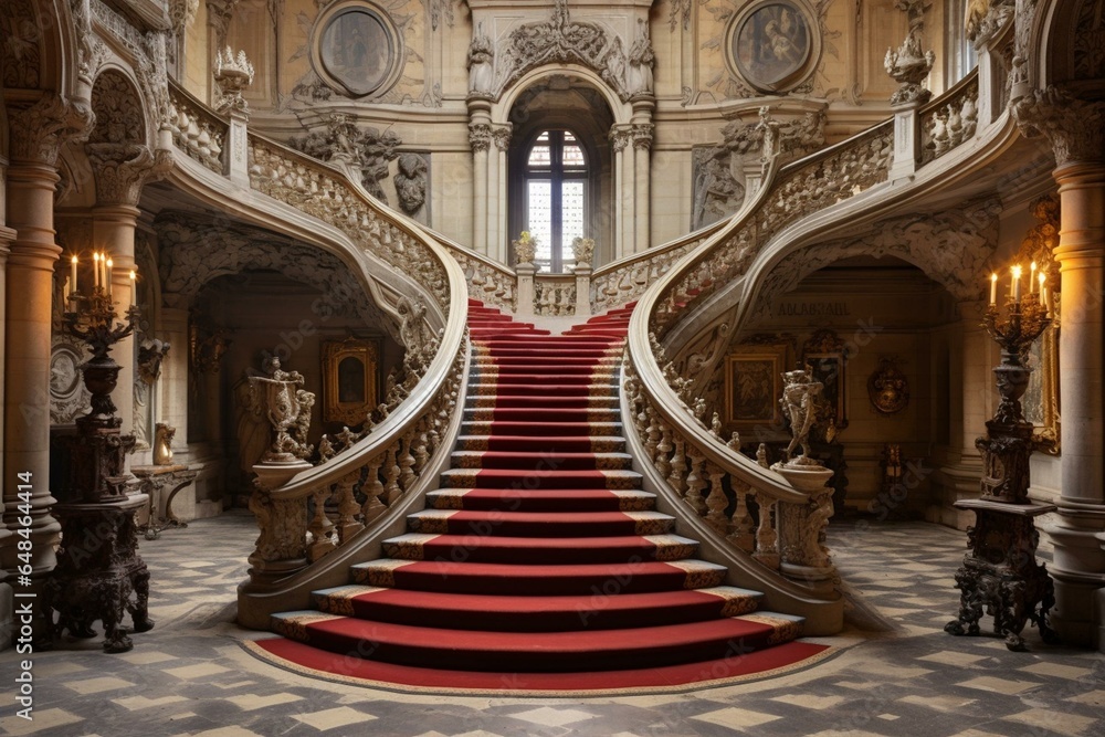 Description of a castle's grand staircase and hall from the medieval ...