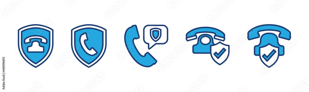 Telephone call security icons. Call protection icon symbol. Phone ...