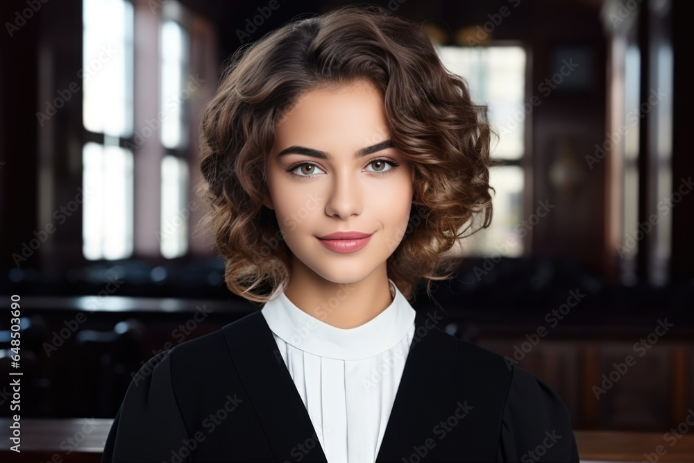 Beautiful Young European Woman Judge . Сoncept Young Women In Law ...