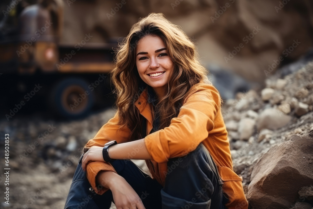 Beautiful Young European Woman Geologist. Сoncept European Women In ...