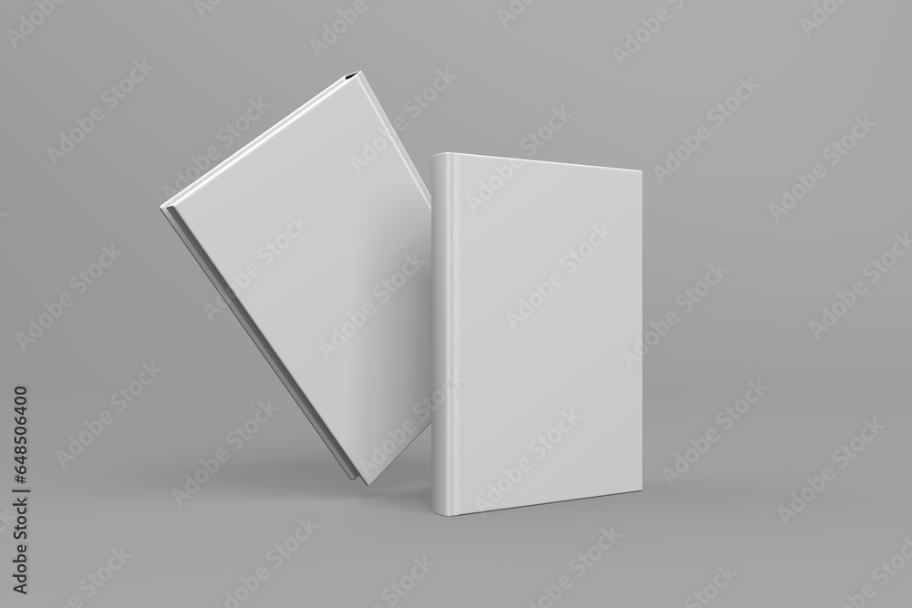 Realistic 3D book mockup illustration with 2 hard covers. Book model ...