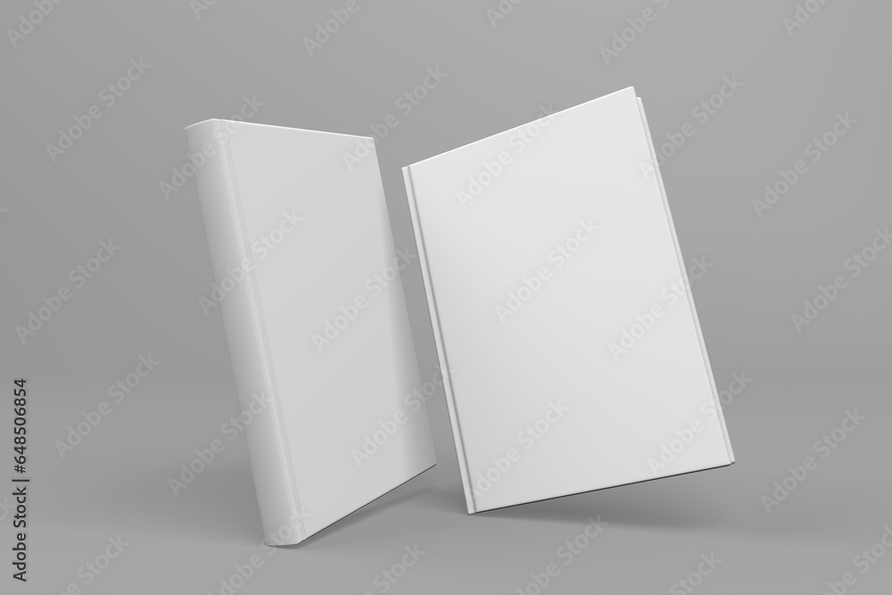 Realistic 3D book mockup illustration with 2 hard covers. Book model ...