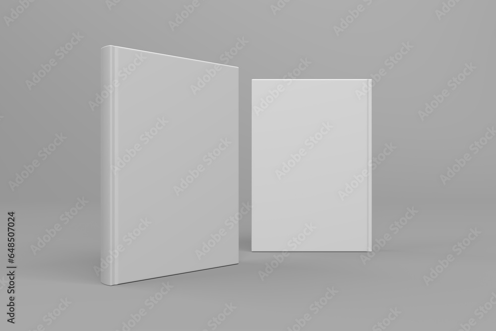 Realistic 3D book mockup illustration with 2 hard covers. Book model ...