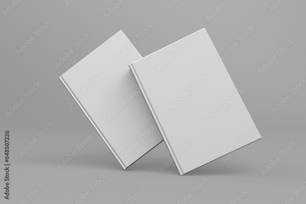 Realistic 3D book mockup illustration with 2 hard covers. Book model ...