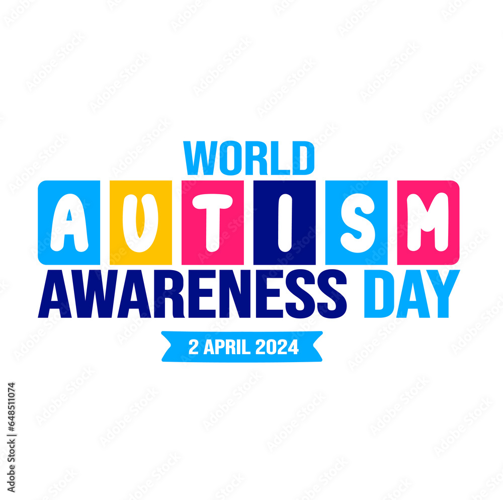 World autism awareness day typography transparent Png deisgn template ...