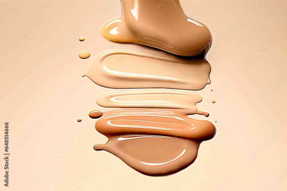 Smears of the thick make-up face foundation for skincare decoration ...