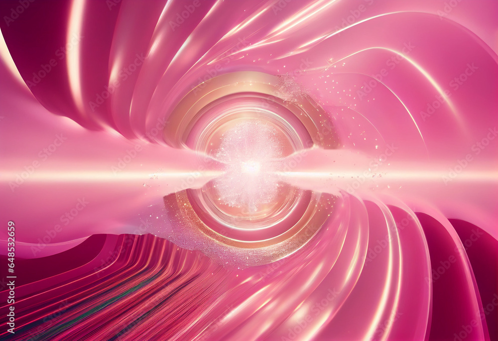 A ping background with a wavy design on top of the image is a blurry ...