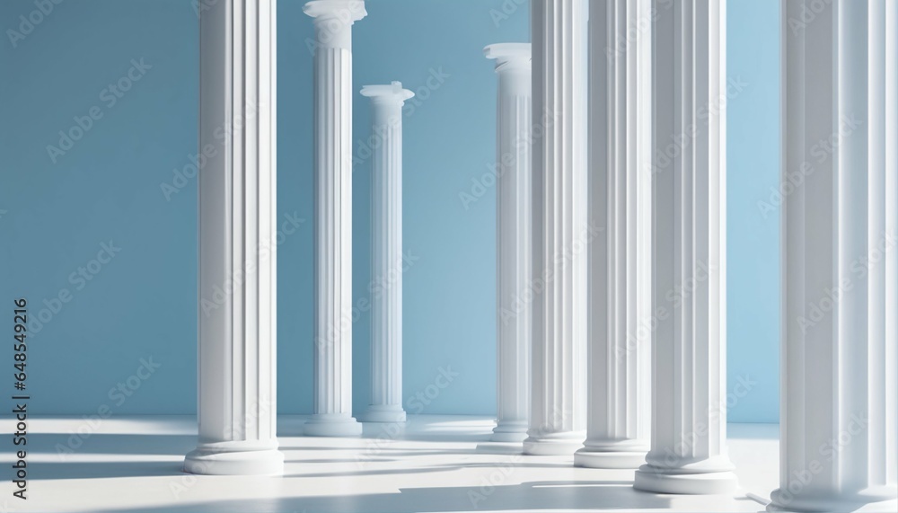 White and light blue architectural background banner featuring tilted ...