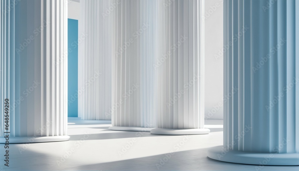 White and light blue architectural background banner featuring tilted ...