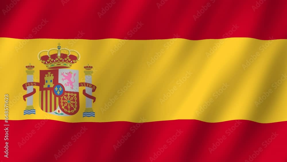 Flag of the Spain waving animation. looping National Spain flag ...