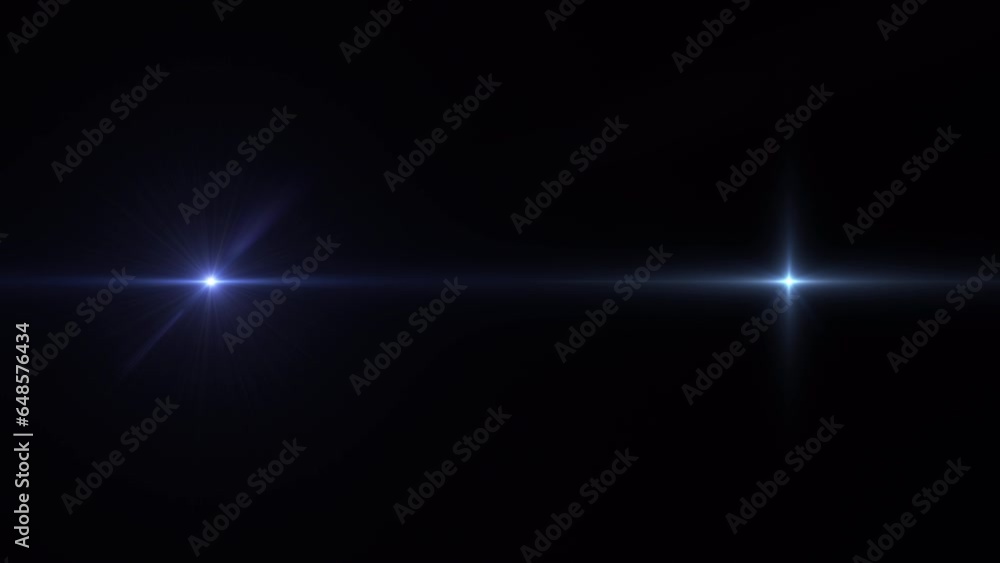 Abstract blue star optical lens flares light streaks shine ray ...