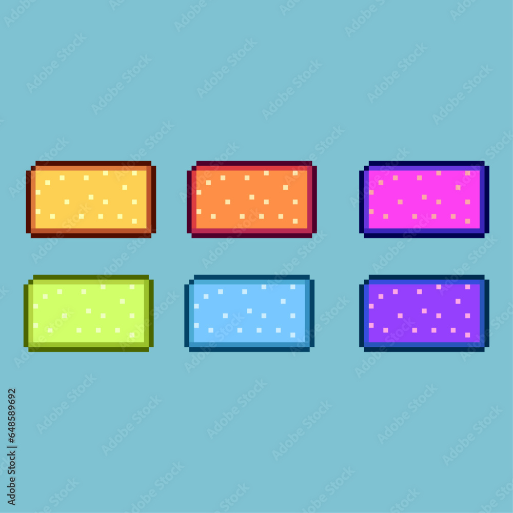 Pixel art sets of bread foods with variation color items asset. simple ...