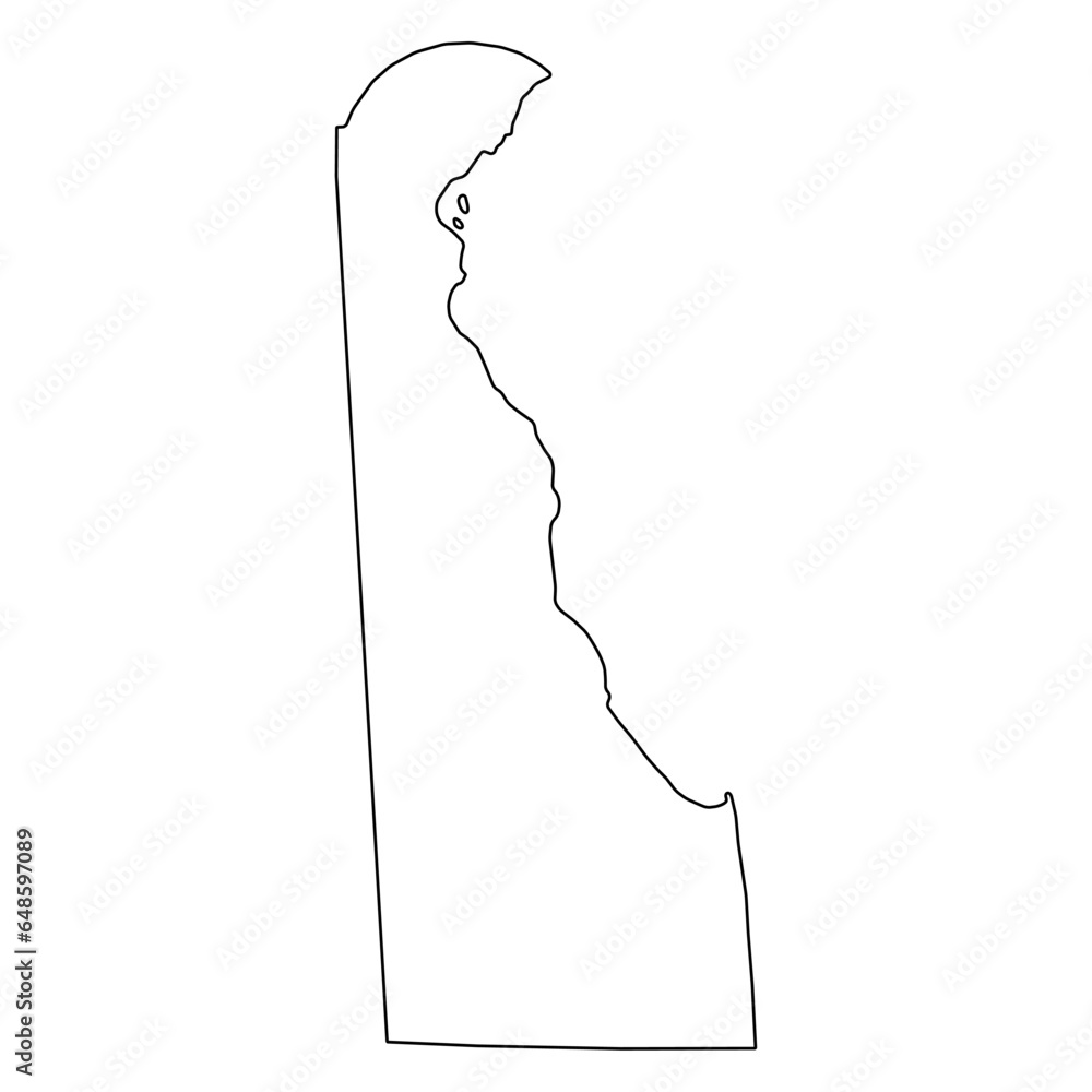 Delaware map shape, united states of america. Flat concept icon symbol ...