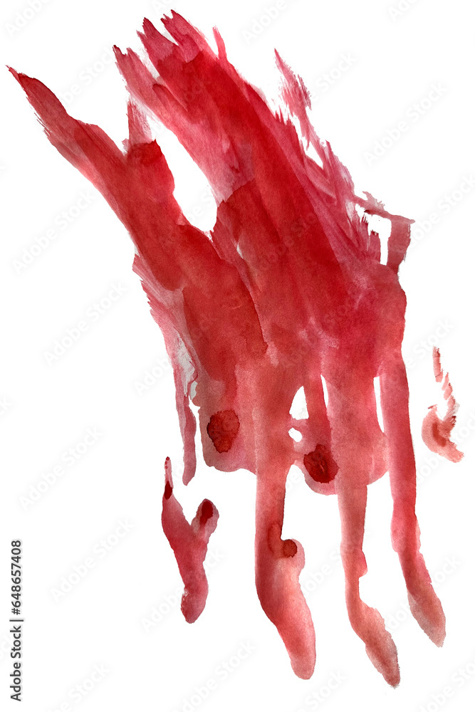 Bloody hand print isolated on white background. Handprint blood smeared ...