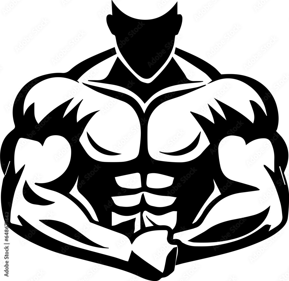 Body Builder Silhouette Power Vector Symbol Stock Vector | Adobe Stock