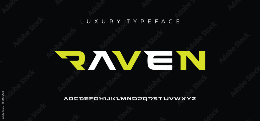 Poster Raven Minimal font creative modern alphabet – Wandbild | Europosters