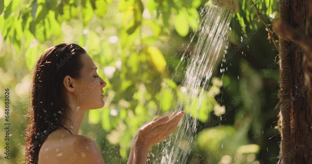 Young beautiful Multiracial Asian Caucasian female model in a black ...