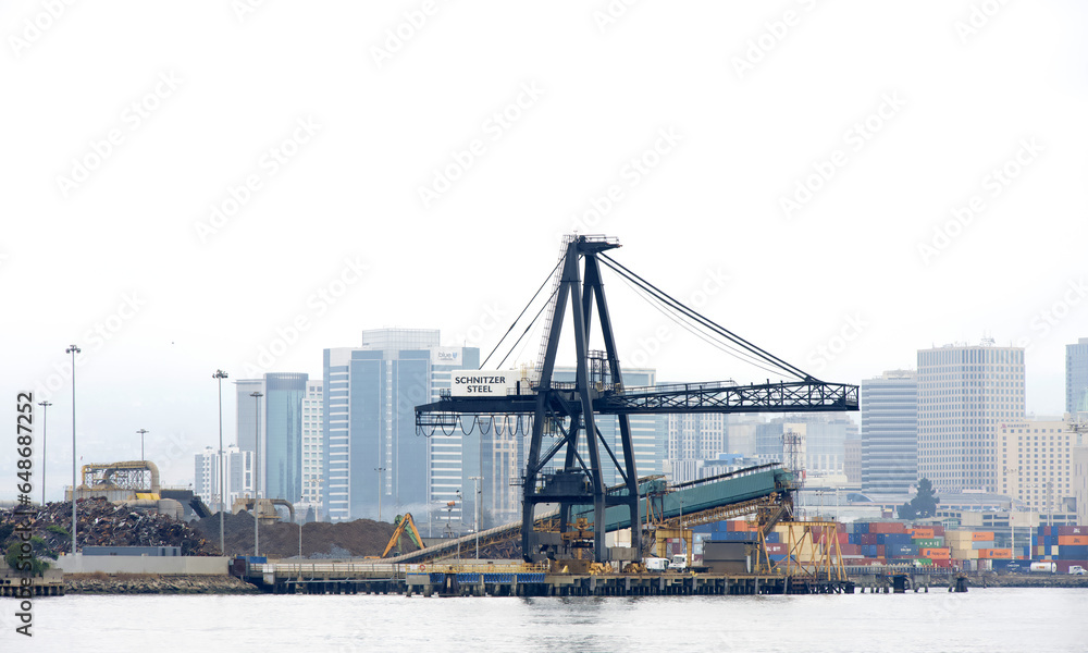 Oakland, CA - Sept 14, 2023: Schnitzer Steel plant at Port of Oakland ...