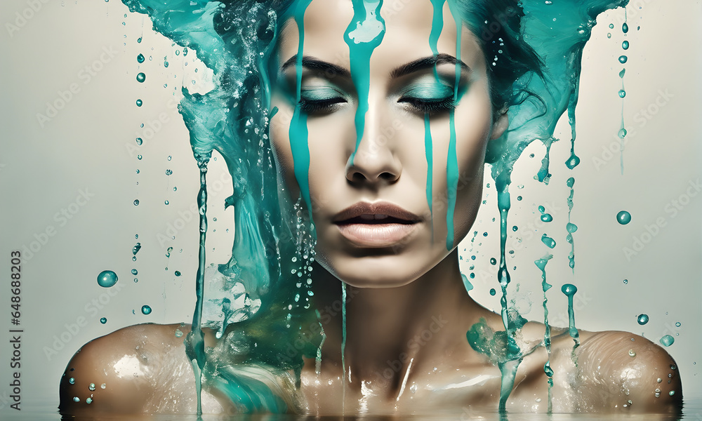 Woman beauty concept, beautiful woman of the waters mermaid woman who ...